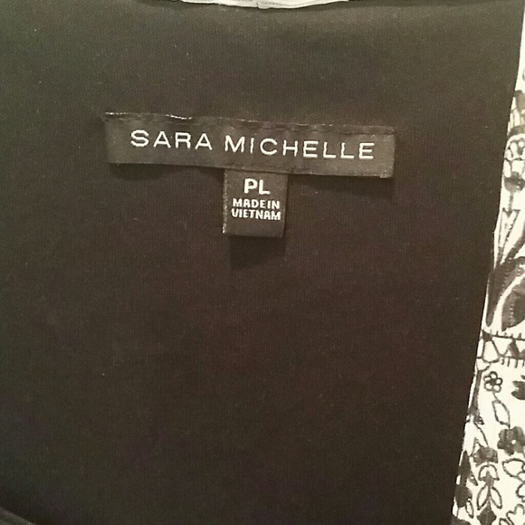 Sara Michelle | Tops | Black And White Blouse With Hint Of Silver ...