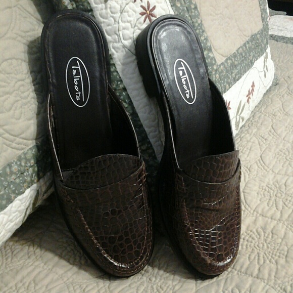 Talbots | Shoes | Talbots New Ladies Black Brown Sling Loafers 7aa ...