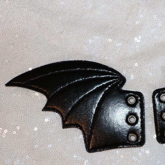 Accessories | Black Faux Patent Leather Bat Wings | Poshmark