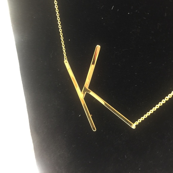 Jewelry | Large Sideways Initial K In The Gold Nwt | Poshmark