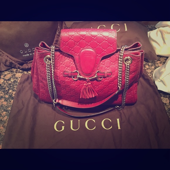 Gucci | Bags | Burgundy Plum Gucci Emily Guccisima Bag | Poshmark