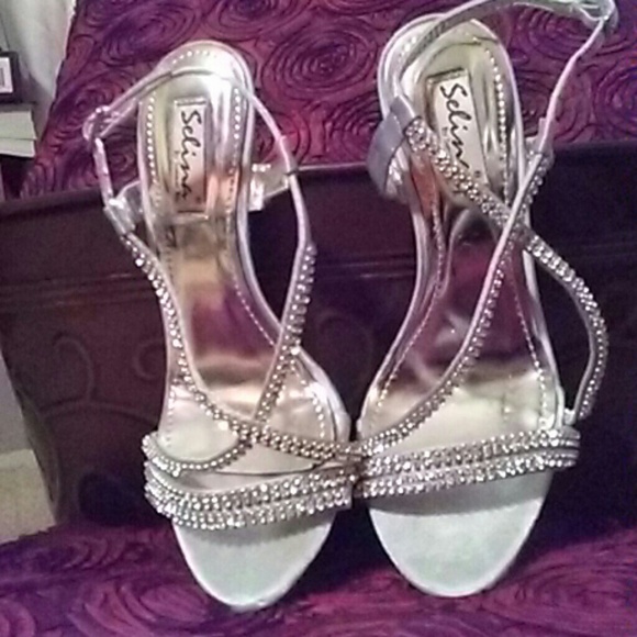 Summer Rio | Shoes | Silver Diamond Studded Heels | Poshmark