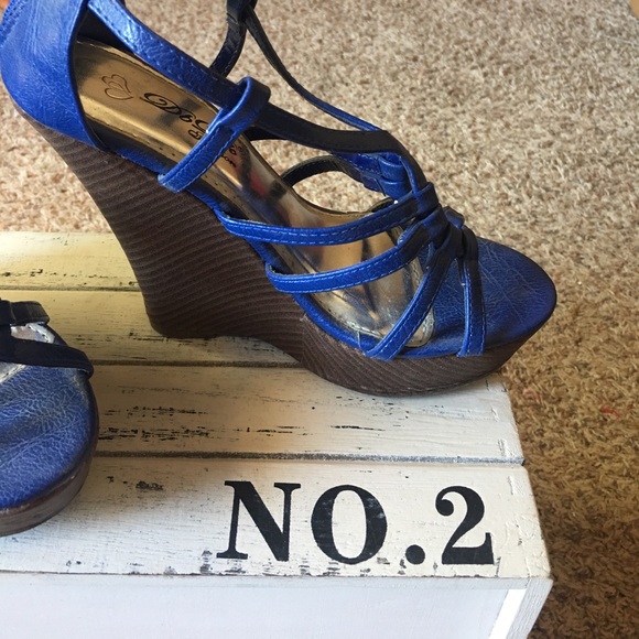 DbDk Fashion | Shoes | Blue Wedges | Poshmark