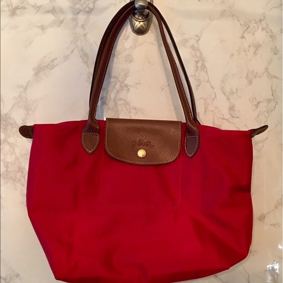 Longchamp | Bags | Red Longchamp Small Le Pliage Shoulder Tote | Poshmark