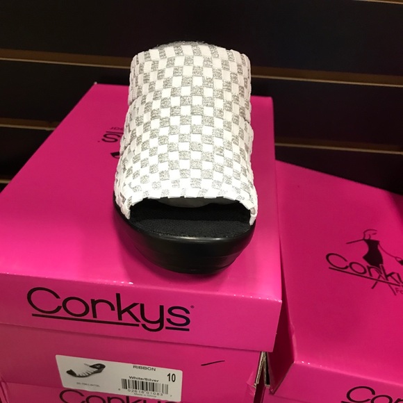 Corkys | Shoes | Corkys White Weave Wedge | Poshmark