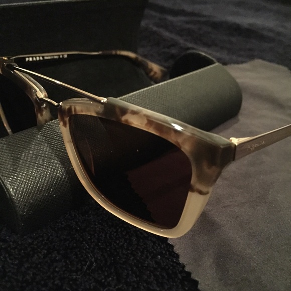 Prada | Accessories | Prada Tortoiseshell And Metal Aviator Sunglasses ...