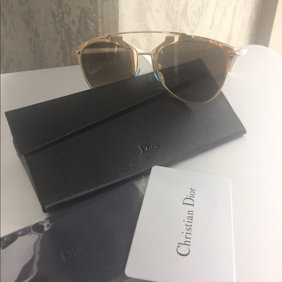 Dior | Accessories | Dior Reflected Sunglasses Gold And White | Poshmark