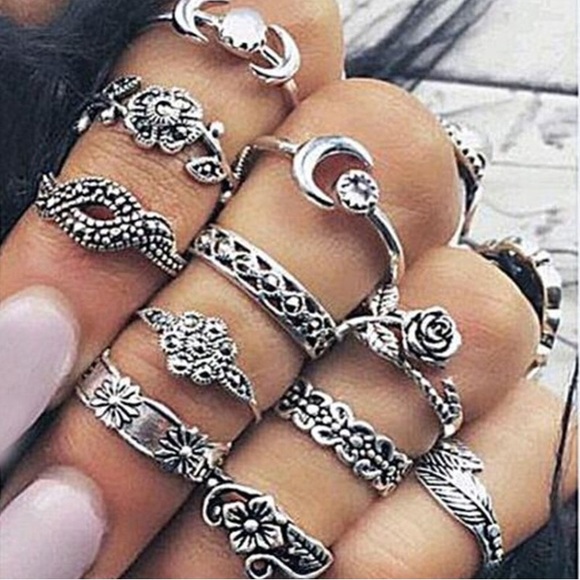Jewelry | 11pcs Silver Midi Rings | Poshmark