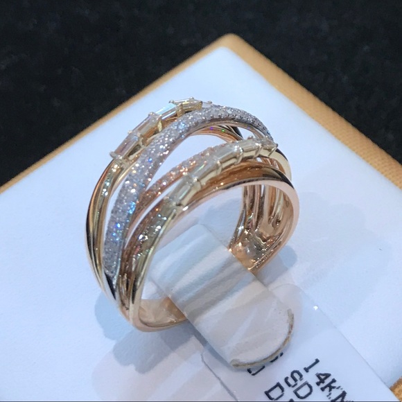 Jewelry | 14k Tri Colored Diamond Ring | Poshmark