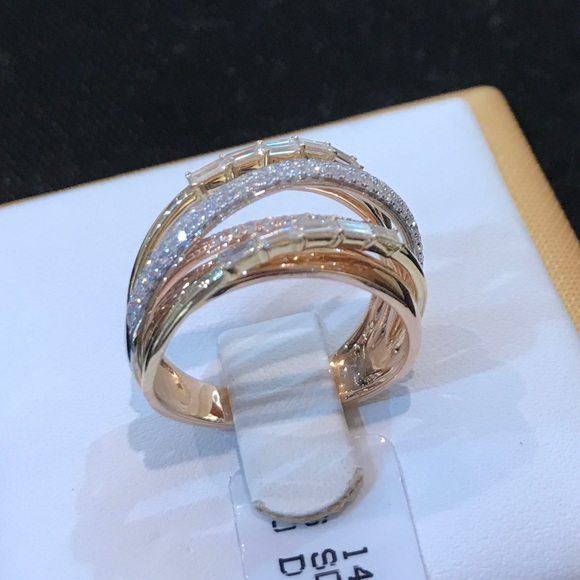Jewelry | 14k Tri Colored Diamond Ring | Poshmark