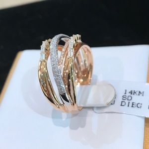 Jewelry | 14k Tri Colored Diamond Ring | Poshmark