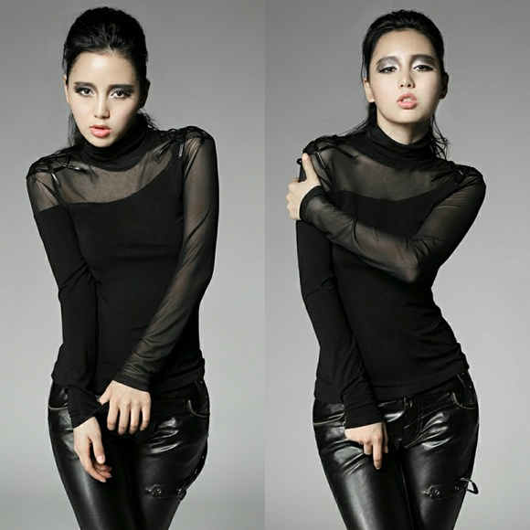 Punk Rave | Tops | Nwt Longsleeve Mesh Sheer Punk Rave Shirt Gothic ...