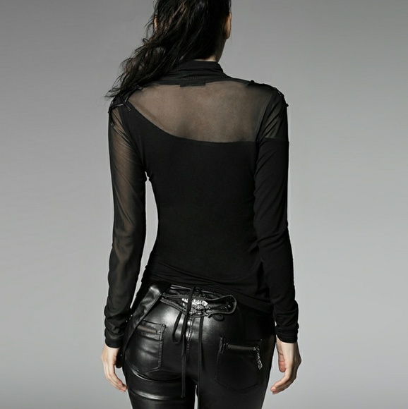Punk Rave | Tops | Nwt Longsleeve Mesh Sheer Punk Rave Shirt Gothic ...