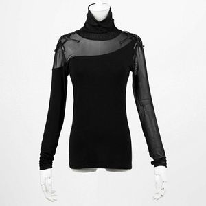 Punk Rave | Tops | Nwt Longsleeve Mesh Sheer Punk Rave Shirt Gothic ...