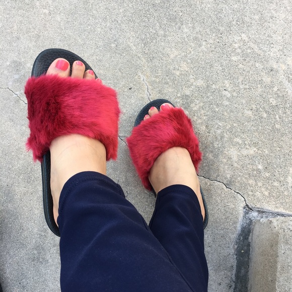 Shoes | Fuzzy Slides | Poshmark