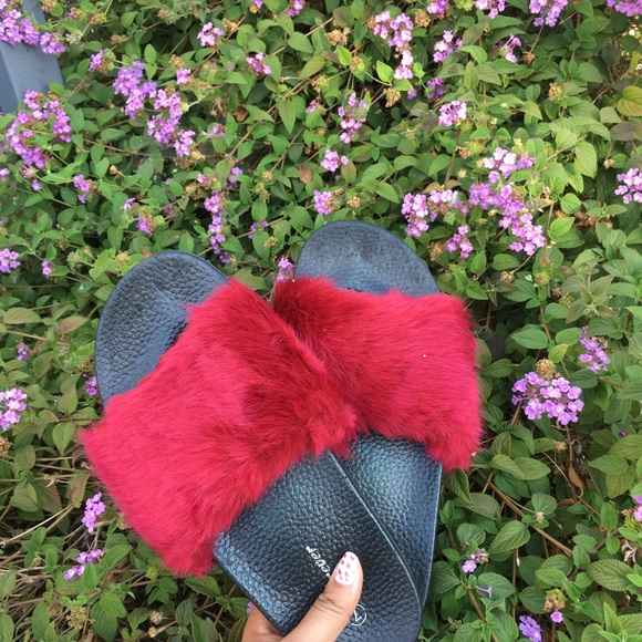 Shoes | Fuzzy Slides | Poshmark