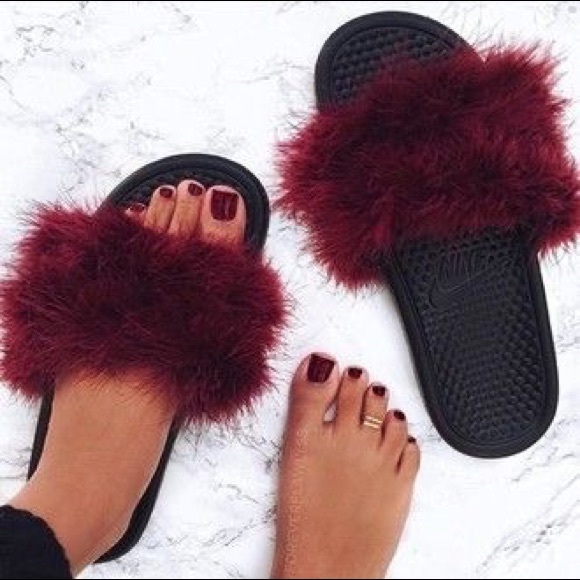 Shoes | Fuzzy Slides | Poshmark