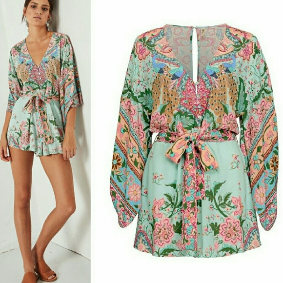 Spell | Pants & Jumpsuits | New Spell Lotus Romper Peacock Playsuit ...