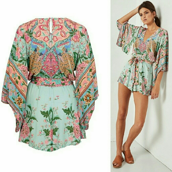 Spell | Pants & Jumpsuits | New Spell Lotus Romper Peacock Playsuit ...