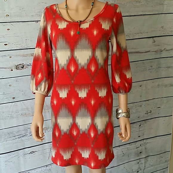Fantastic Fawn | Dresses | Vintage 9s Southwest Print Knit Dress Large ...