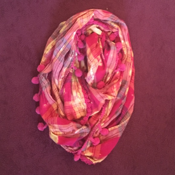 Collection XIIX | Accessories | Pink Plaid Boho Infinity Scarf | Poshmark