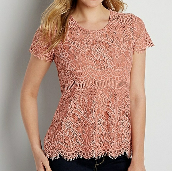 Maurices | Tops | Nwt Gorgeous Lace Tee With Scalloped Hem | Poshmark