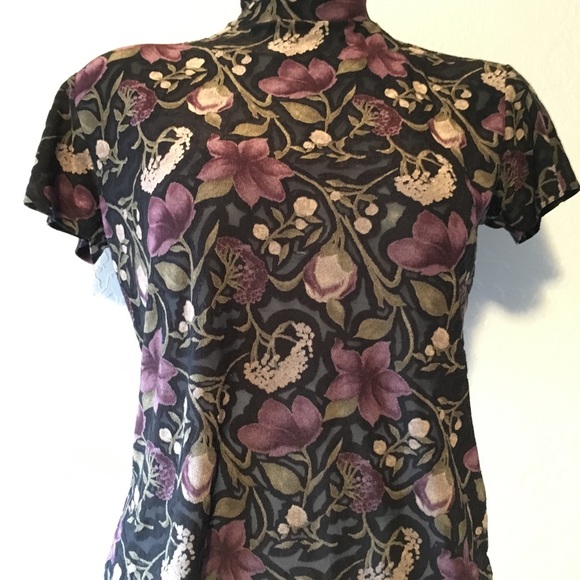 Tops | Vintage Cut Out Flower Velvet Top | Poshmark