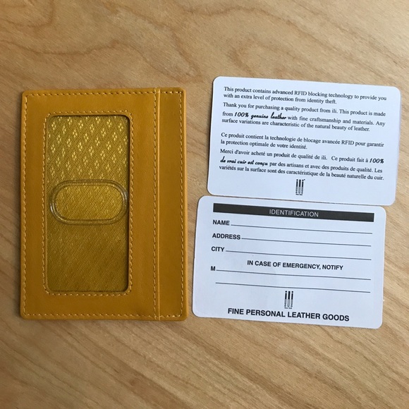 Ili | Accessories | Leather Id Card Wallet With Rfid | Poshmark