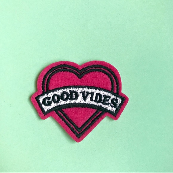 Accessories | Good Vibes Heart Iron On Patch | Poshmark