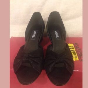 Vaneli | Shoes | Vaneli Black Suede Shimmer Wedge Pump 75 N Heel | Poshmark