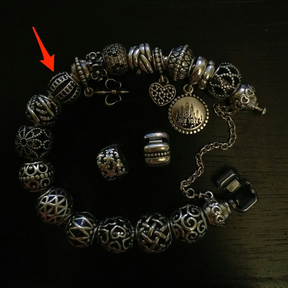 Authentic Leading Lady Black Crystal Pandora Charm - Gem