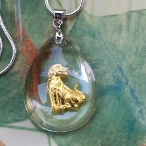 Jewelry | Golden Dog On Silver Chain | Poshmark