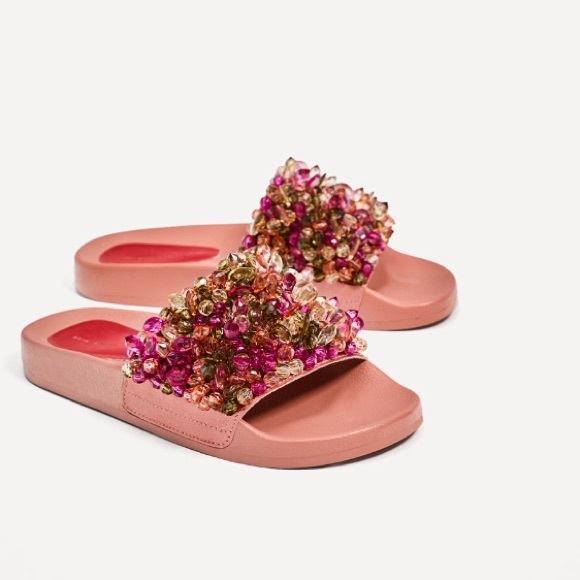 Zara | Shoes | Zara Jeweled Slides Brand New | Poshmark
