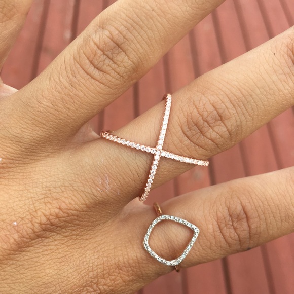 Jewelry | Diamond X 18k Rose Gold Criss Cross Ring | Poshmark