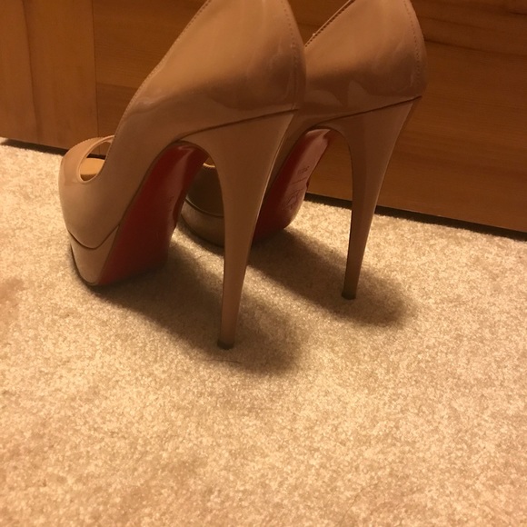 Christian Louboutin | Shoes | Christian Louboutin Lady Peep Patent Leather Pumps | Poshmark