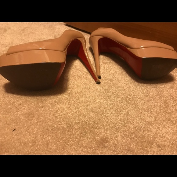 Christian Louboutin | Shoes | Christian Louboutin Lady Peep Patent Leather Pumps | Poshmark