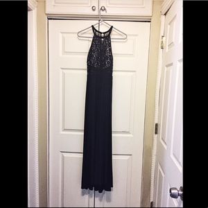 Morgan & Co. | Dresses | Navy Blue Lace Prom Dress | Poshmark