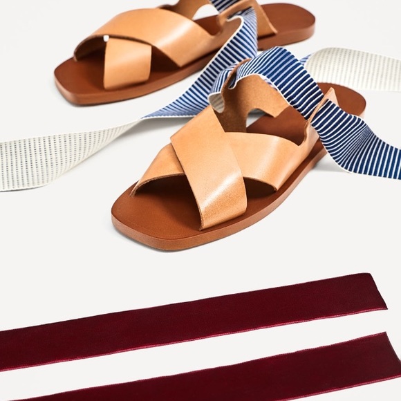 Zara | Shoes | Zara Leather Slide Sandal W Changeable Straps | Poshmark