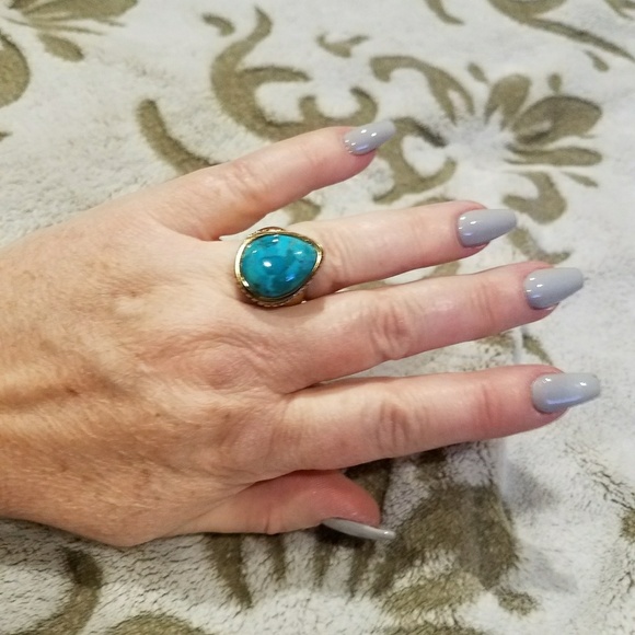 Studio Barse | Jewelry | Barse Pearshaped Turquoise Bronze Ring | Poshmark