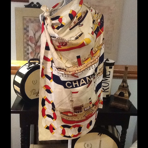 CHANEL | Accessories | Authentic Vintage Chanel Nautical Scarf | Poshmark