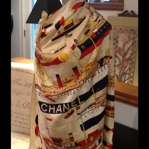 CHANEL | Accessories | Authentic Vintage Chanel Nautical Scarf | Poshmark