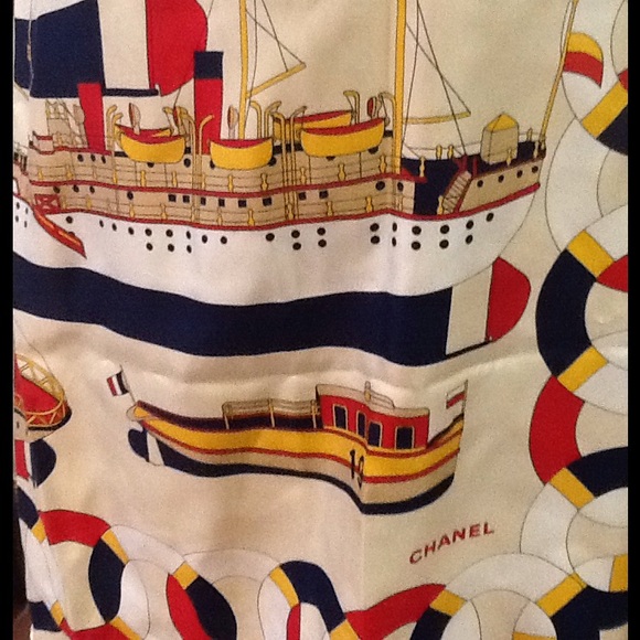 CHANEL | Accessories | Authentic Vintage Chanel Nautical Scarf | Poshmark
