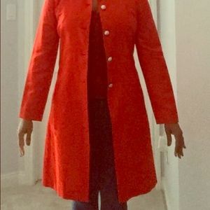 Ellen Tracy | Jackets & Coats | Ellen Tracy Red Satin Smock | Poshmark
