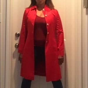 Ellen Tracy | Jackets & Coats | Ellen Tracy Red Satin Smock | Poshmark