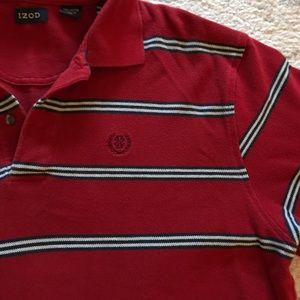 Izod | Shirts | Red Blue Striped Mens Izod Polo Shirt | Poshmark