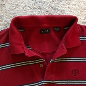 Izod | Shirts | Red Blue Striped Mens Izod Polo Shirt | Poshmark