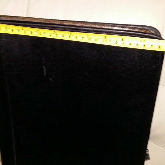 Coach | Bags | Coach Xl Black Leather Zip Business Portfolio Case ...