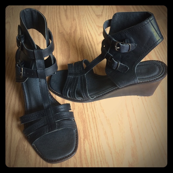 next | Shoes | Next Black Wedge Sandals Gladiator Sandals | Poshmark