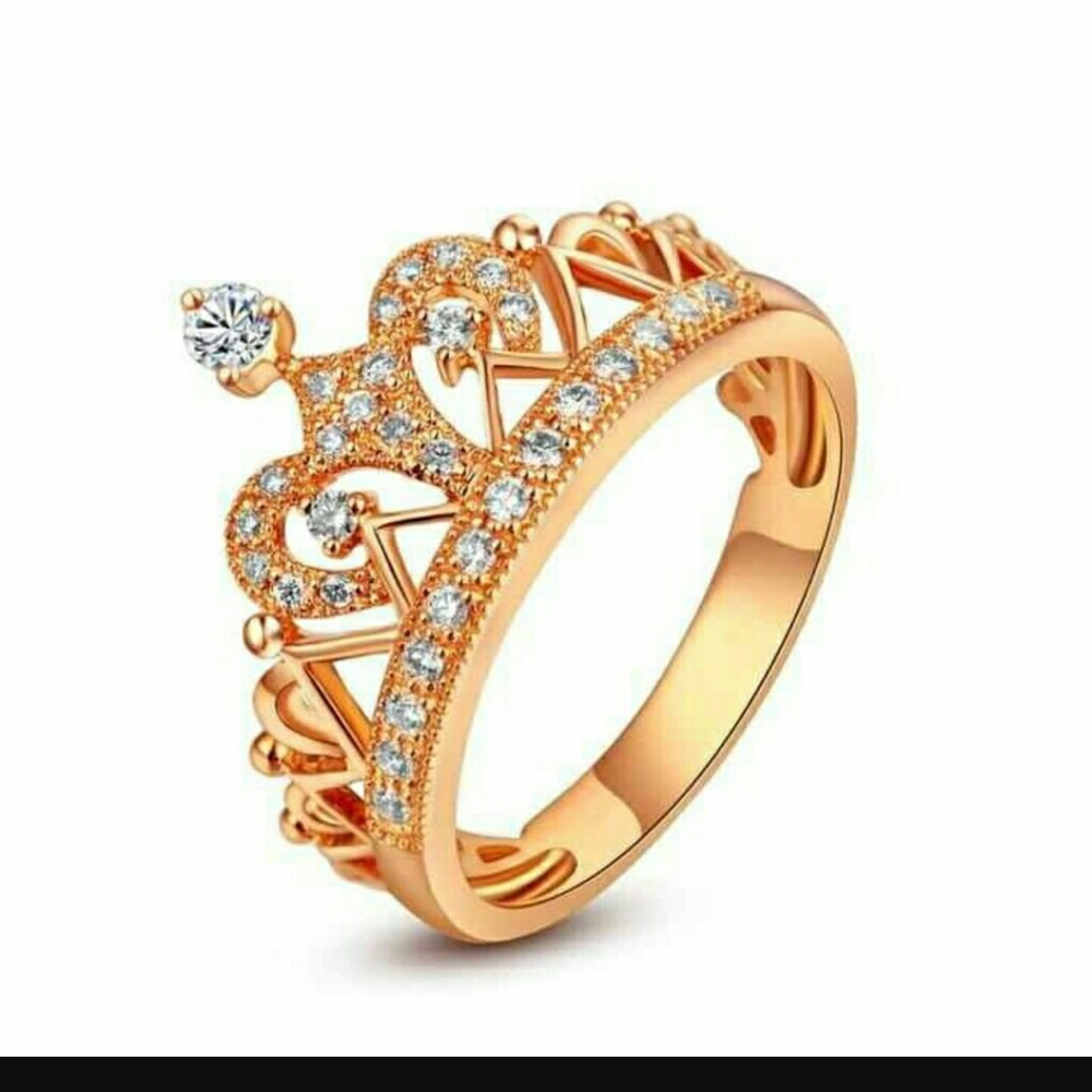 Vancaro Rose Gold Crown Ring 925 Sterling Silver - Gem
