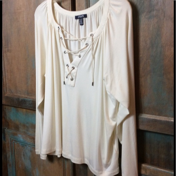 Chaps | Tops | Chaps Ralph Lauren Petites Lace Up Blouse Nwt Pxl | Poshmark